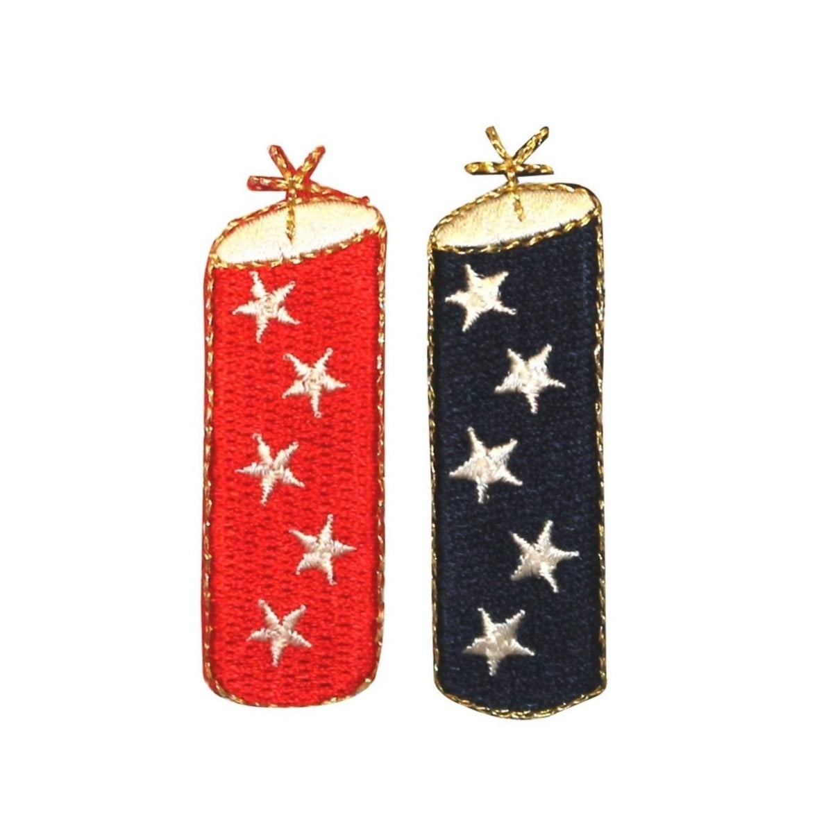 ID 1016AB Set of 2 Firecracker With Star Patches Embroidered Iron On ...