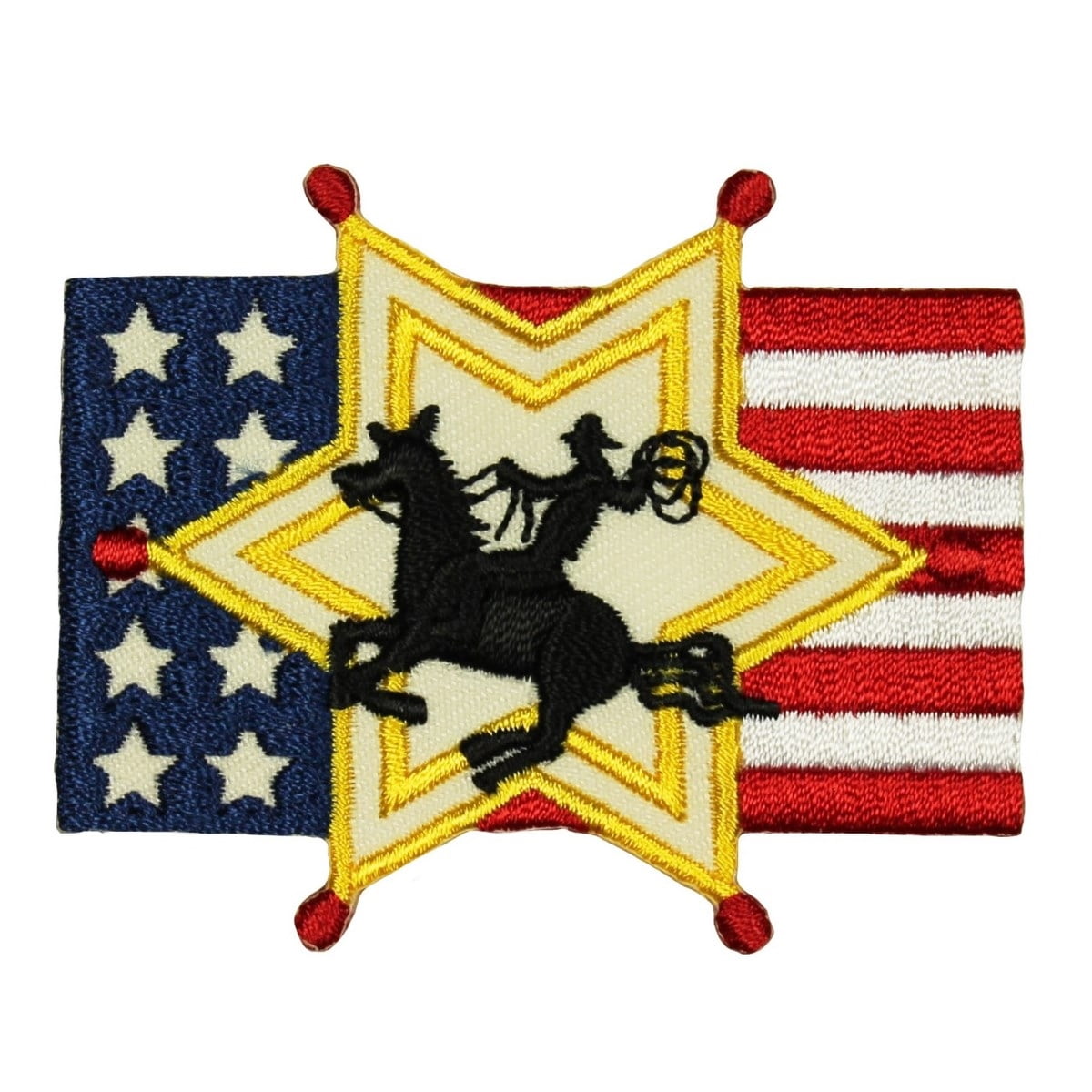 ID 1093A American Cowboy Badge Patch Rodeo Sheriff Embroidered Iron On ...