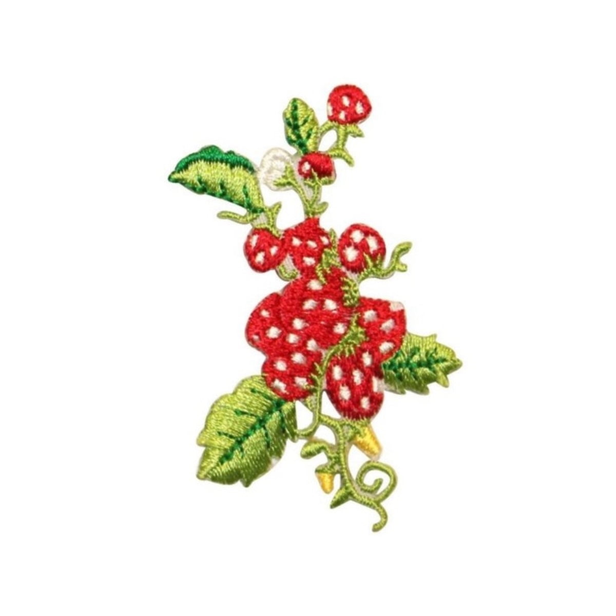 ID 1185A Strawberries Growing On Vine Patch Berry Embroidered Iron On ...