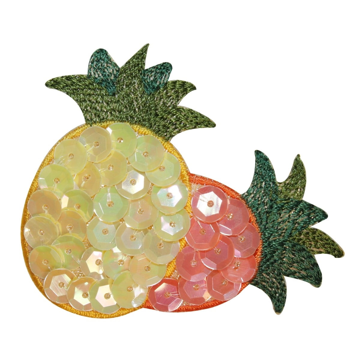 ID 1221C Pineapples With Sequins Patch Fruit Food Embroidered Iron On Applique - Walmart.com