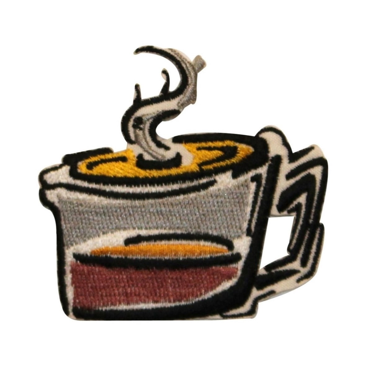 ID 1283 Cartoon Coffee Pot Patch Glass Cup Morning Embroidered Iron On ...
