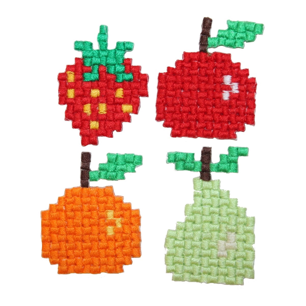 ID 1319A-D 8-Bit Assorted Fruit Patches Pixel Retro Embroidered Iron On ...