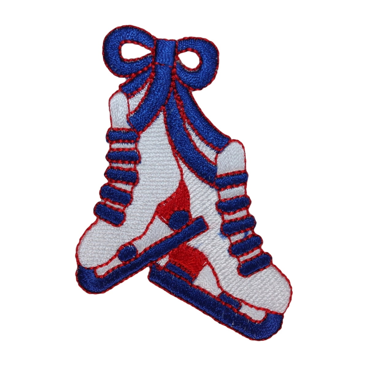 ID 1470 Pair of Hockey Skates Tied Patch Ice Skating Embroidered IronOn ...