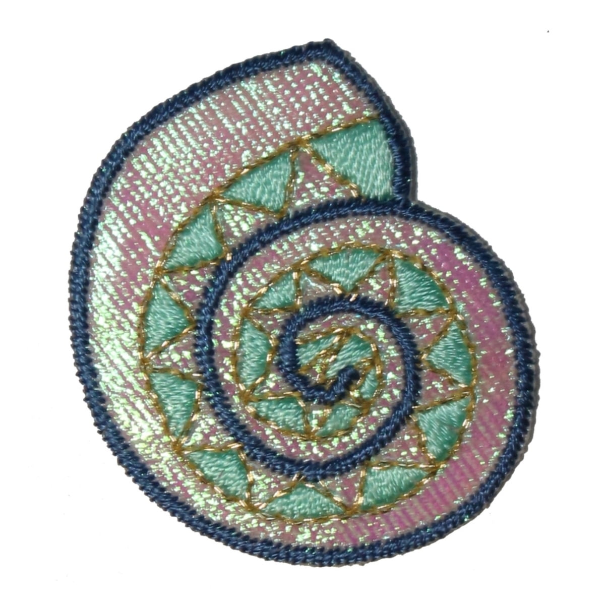 ID 1901 Shimmering Seashell Patch Ocean Shell Craft Embroidered Iron On ...