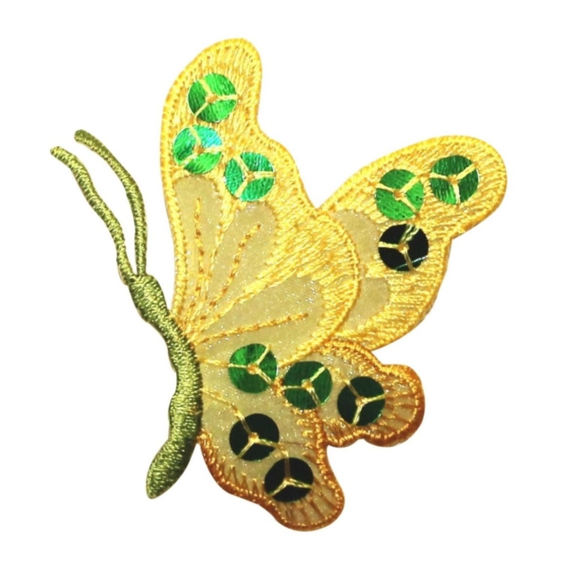 ID 2061 Butterfly With Sequin Wings Patch Garden Bug Embroidered Iron ...