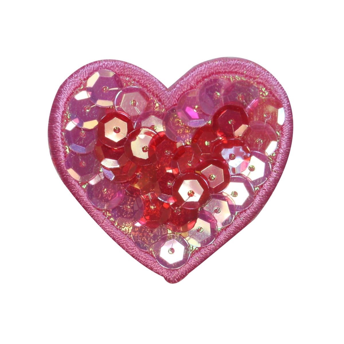 ID 3268B Sequin Heart Patch Valentines Day Love Embroidered Iron On ...