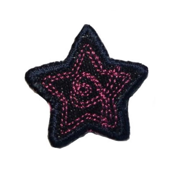ID 3430D Blue Jean Stitched Star Patch Badge Craft Embroidered Iron On ...