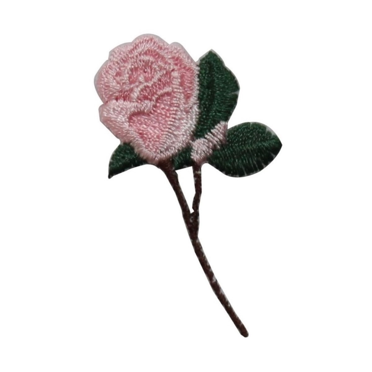ID 6165 Pink Rose Flower Patch Stem Garden Love Embroidered Iron On ...