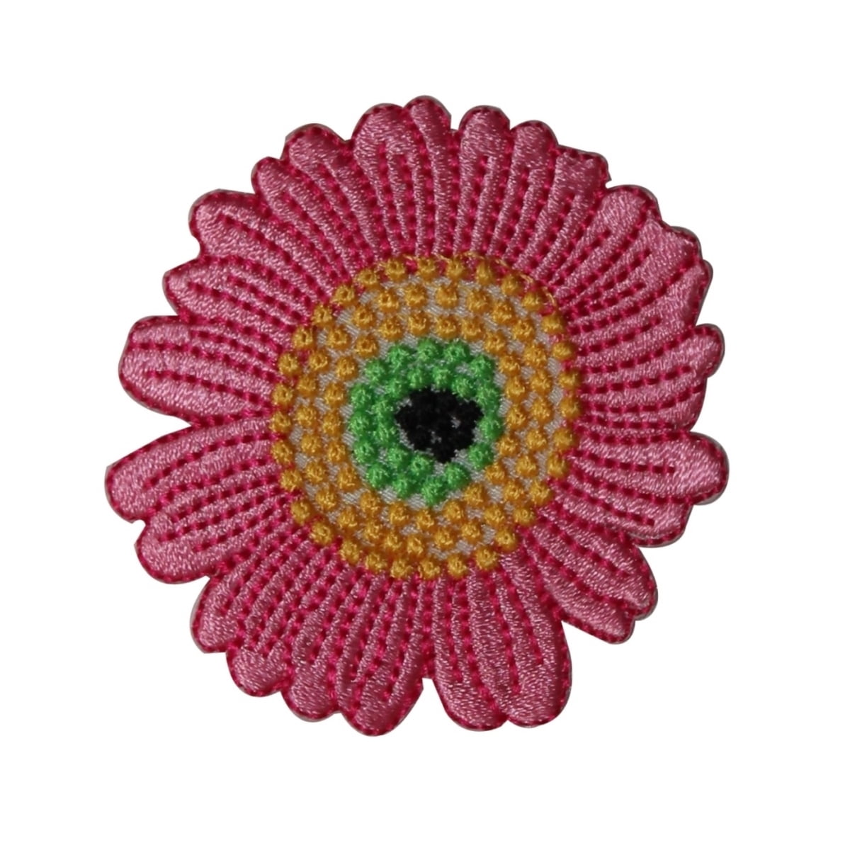ID 6302 Pink Flower Blossom Patch Pansy Garden Grow Embroidered Iron On ...