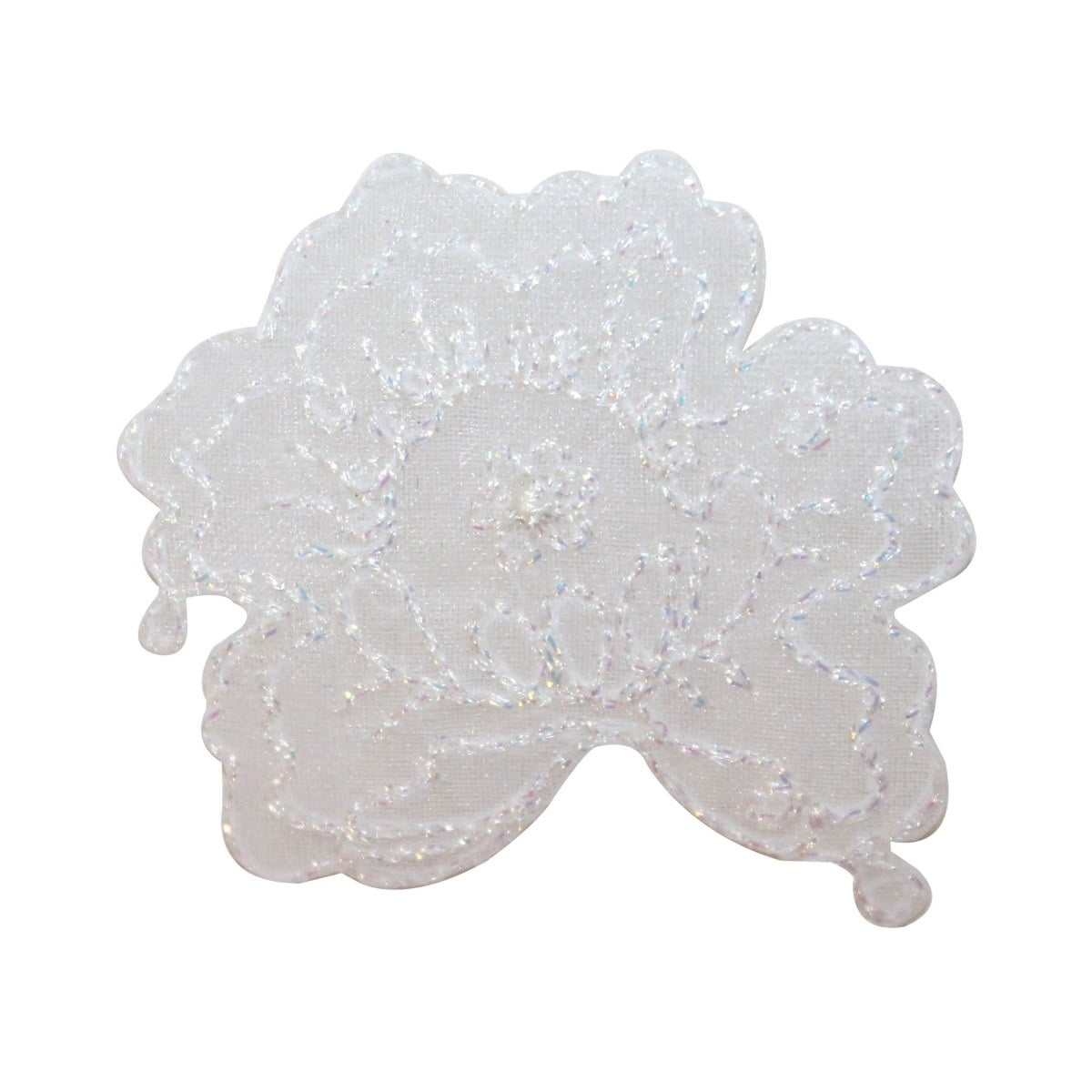 ID 6793 Lace White Flower Head Patch Carnation Embroidered Iron On ...
