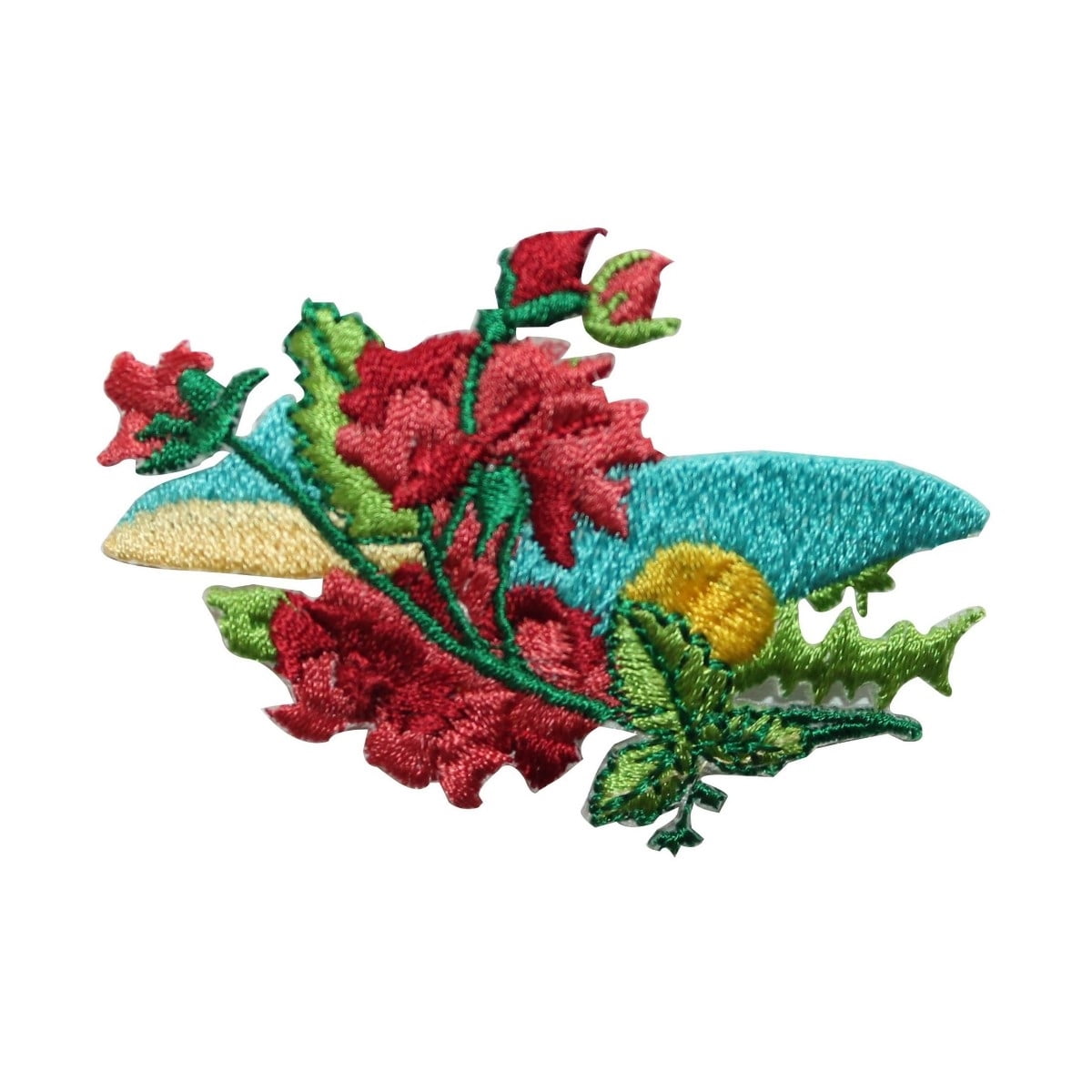 ID 7011 Beach Scene Flower Patch Tropical Vacation Embroidered Iron On ...