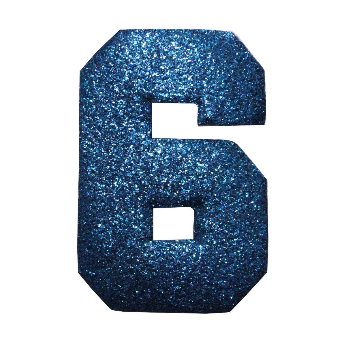 ID 8636 Shiny Number 6 Six Patch Glitter Metallic Symbol Iron On ...