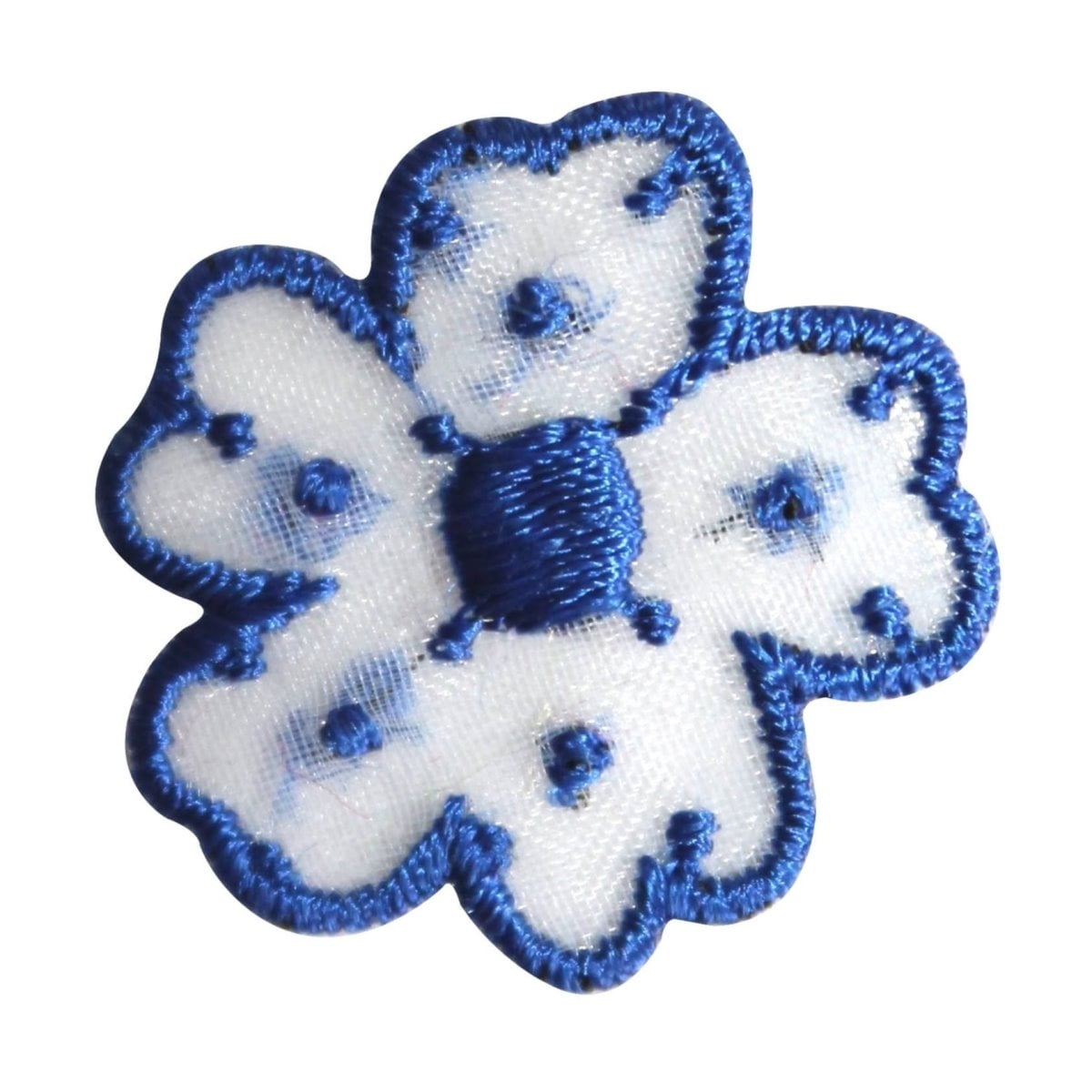 ID 8671 Blue Spotted Flower Patch Daisy Garden Bloom Embroidered IronOn ...