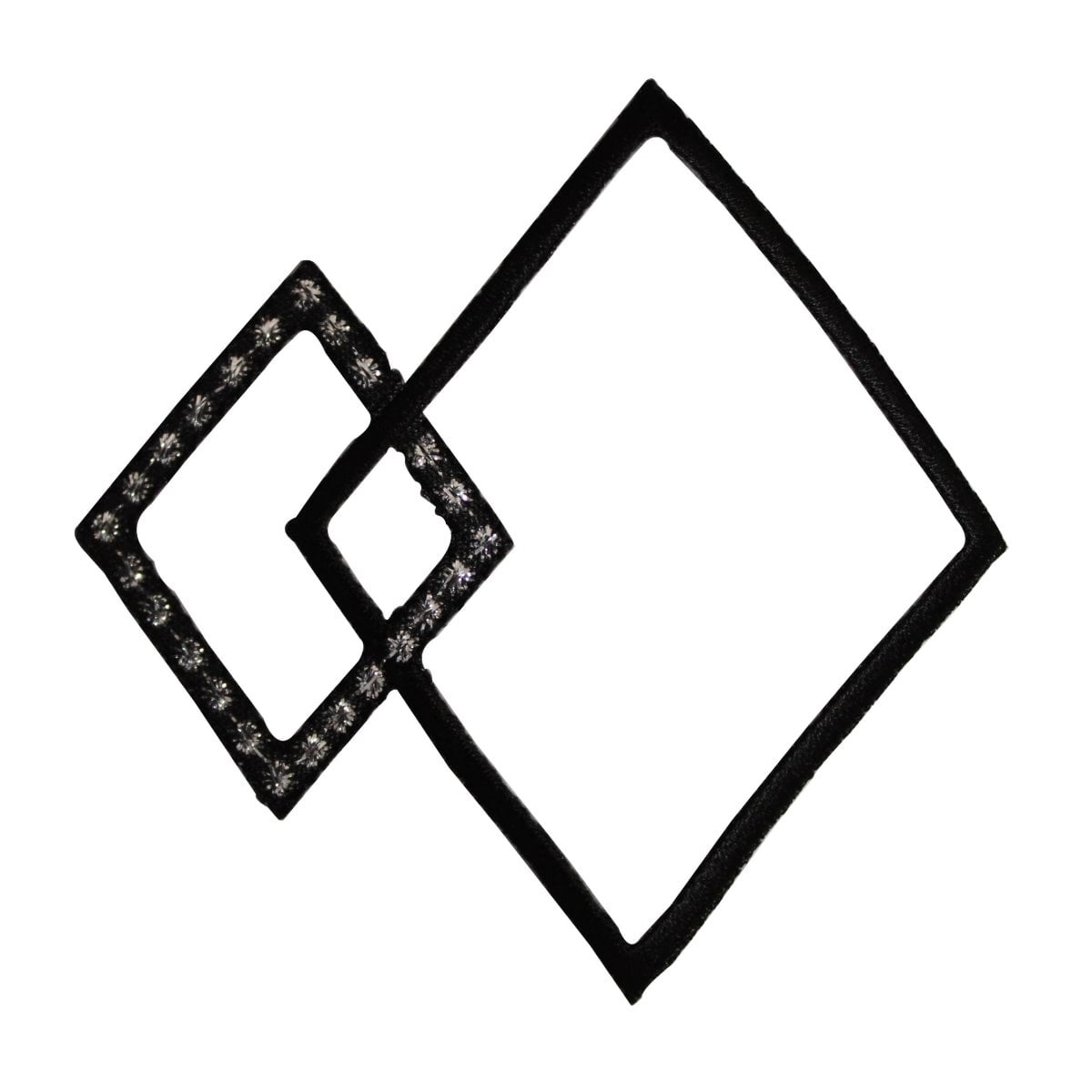 ID 8739 Black Linked Diamonds Patch Outline Design Embroidered Iron On ...