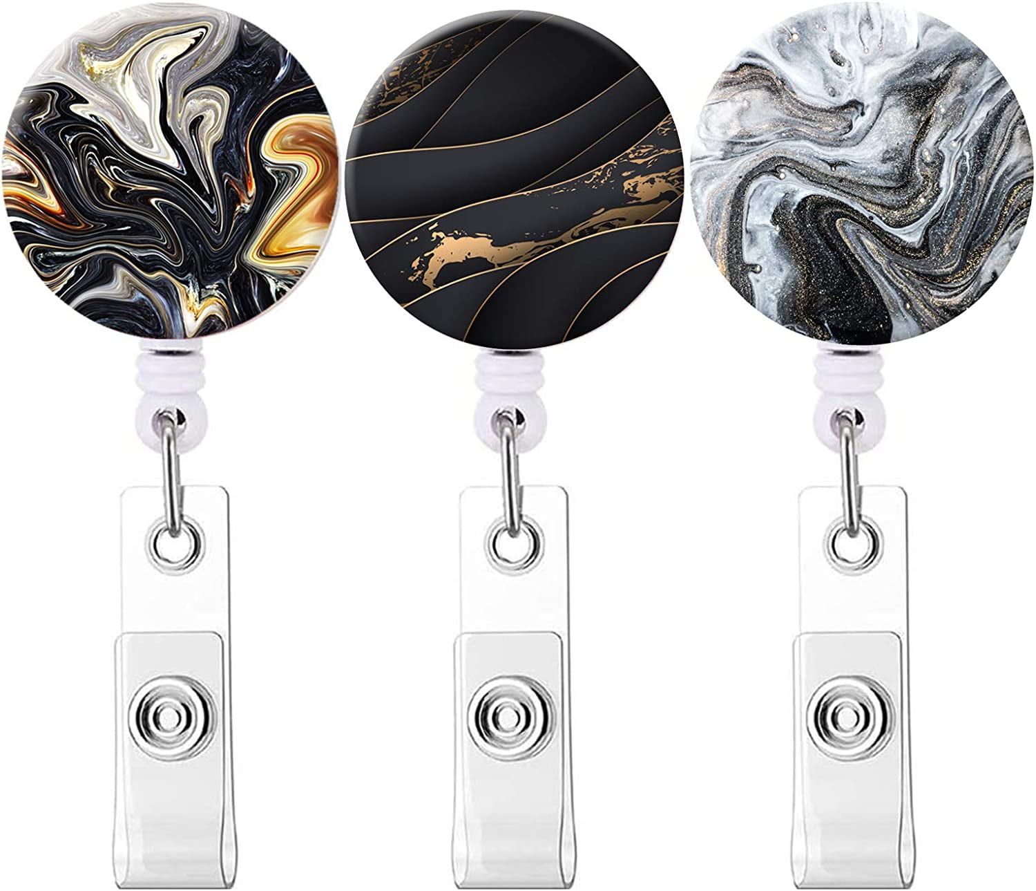 ID Badge Clip,Badge Reel Retractable Badge Holder with Alligator Clip ...