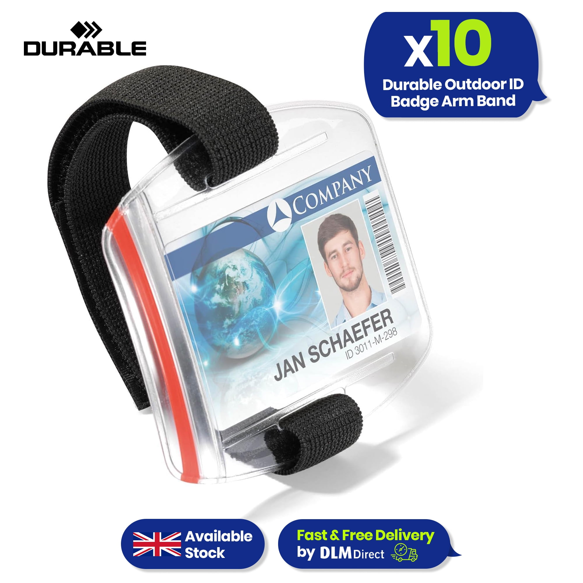 ID Badge Holder Arm Band Transparent Plastic Adjustable Strap 10 Pack ...