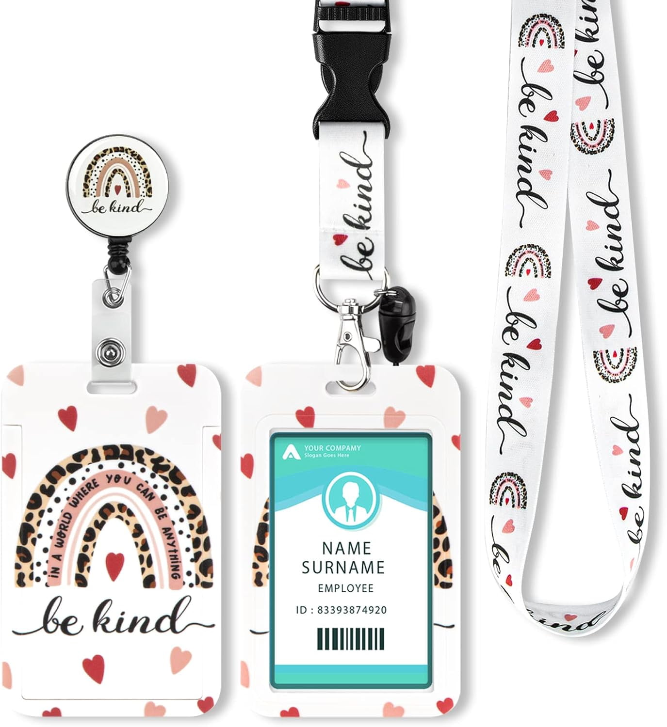ID Badge Holder with Breakaway Lanyard, Rainbow Lanyards for ID Badges ...
