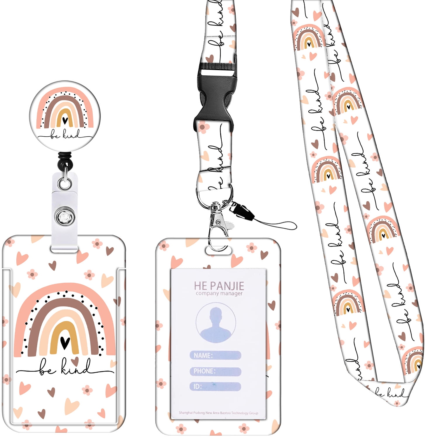 ID Badge Holder with Breakaway Lanyard, Rainbow Lanyards for ID Badges ...