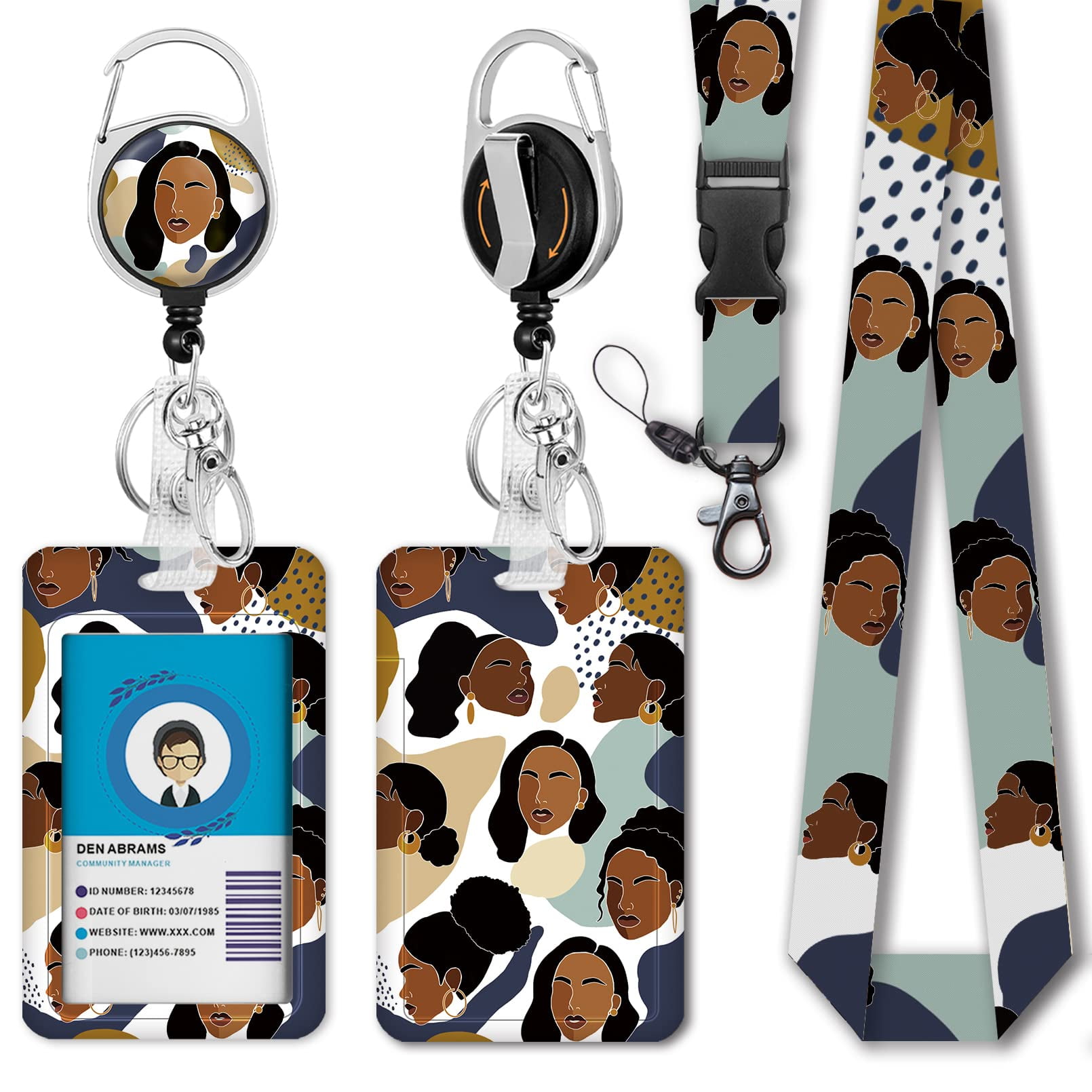 ID Badge Holder with Breakaway Lanyard, Retractable Badge Reel Heavy ...