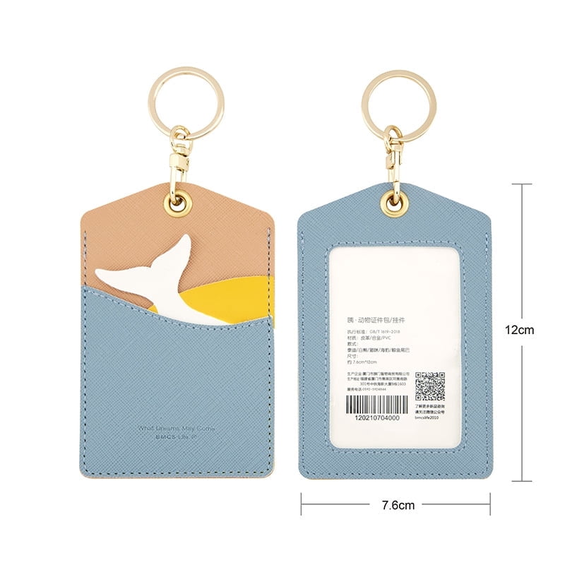 ID Badge Holder with Keychain, Cute Cartoon Card Cover Name Tag Pendant ...