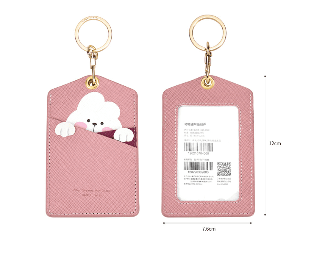 ID Badge Holder with Keychain, Cute Cartoon Card Cover Name Tag Pendant ...