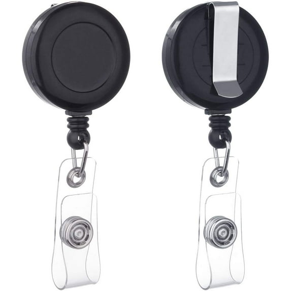 ID Badge Reel with Secure Belt Clip, Lightweight Plastic Case and ...