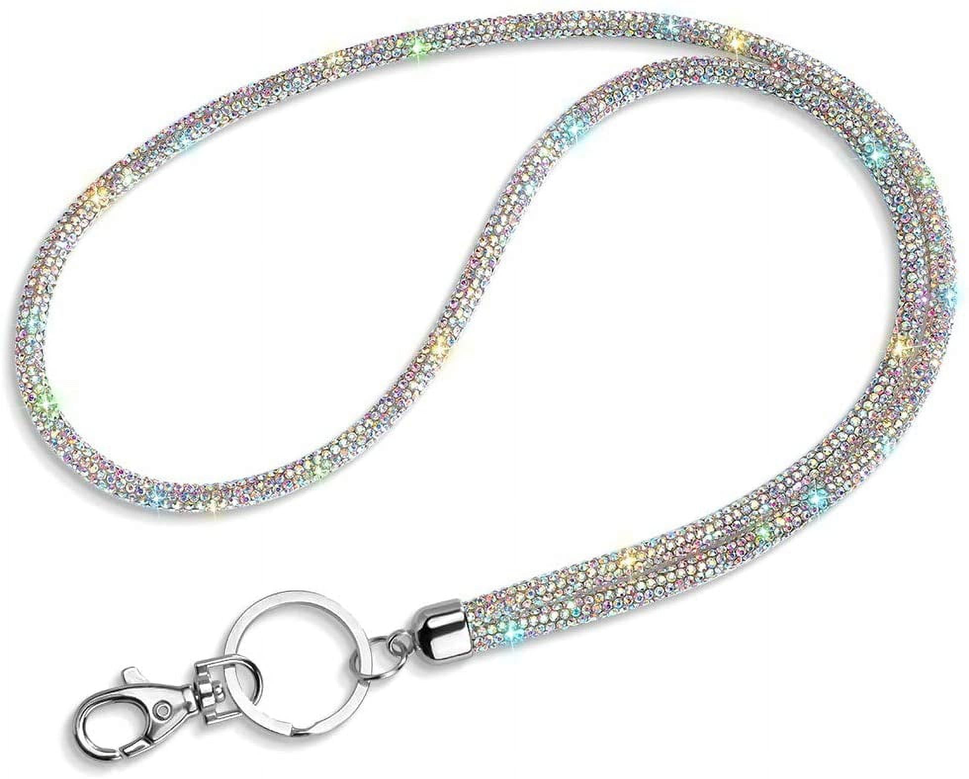 ID Card Holder Lanyard - Bling Crystal Neck Strap for Women - Walmart.com