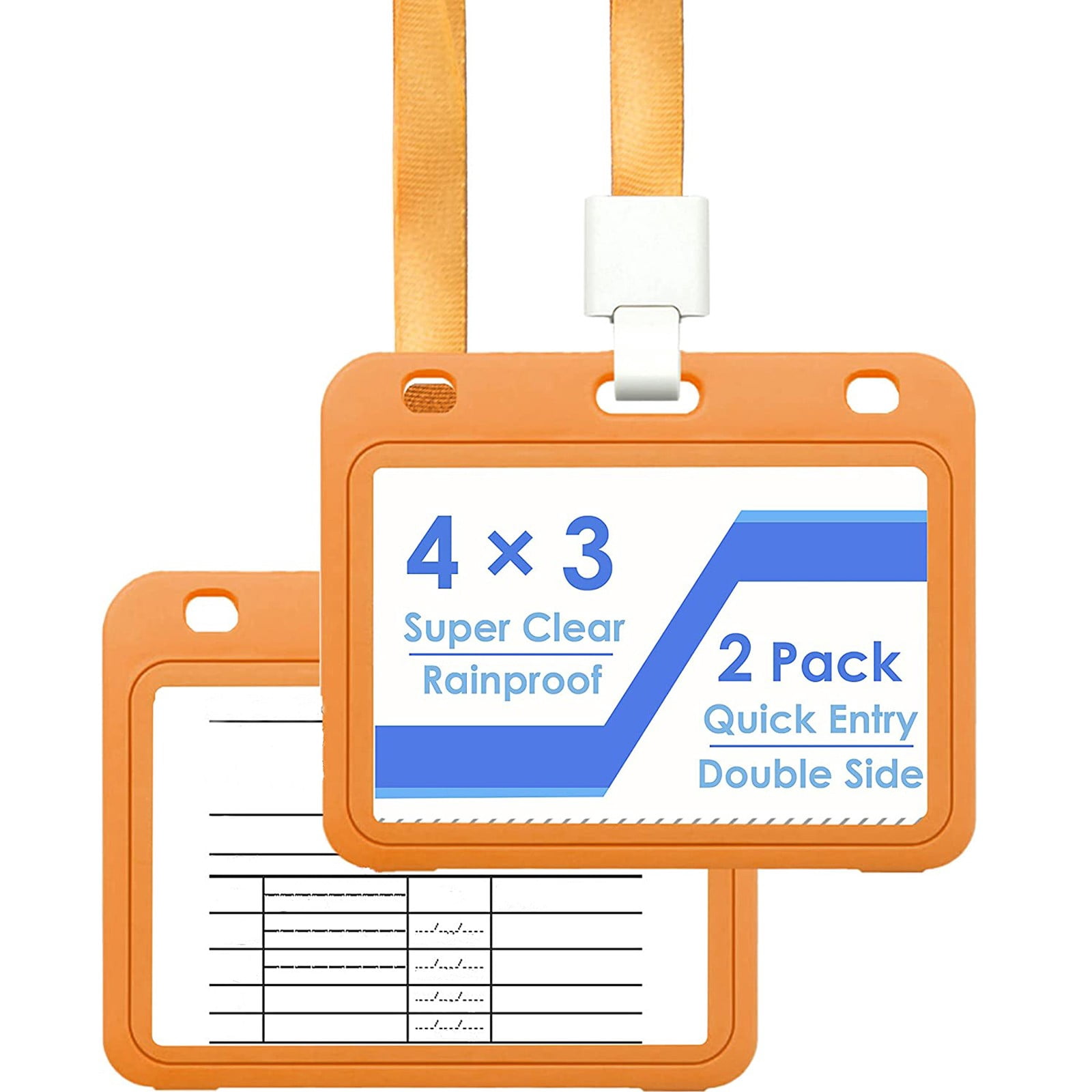 ID Card Holder, Plastic Transparent Waterproof Sleeve for Badges and ...