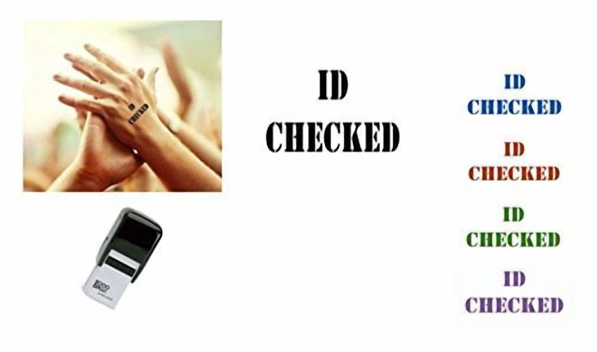 ID Checked Hand Stamp - Suitable for Festivals, Parties, Clubs, Special ...