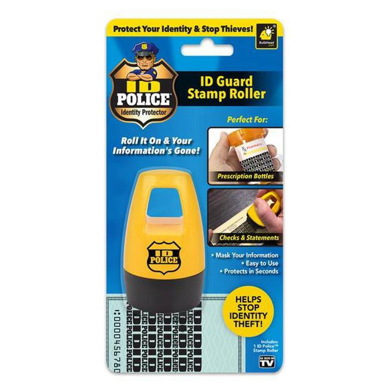 ID Police Identity Protection Roller Stamp by BulbHead - Helps Stop ID ...