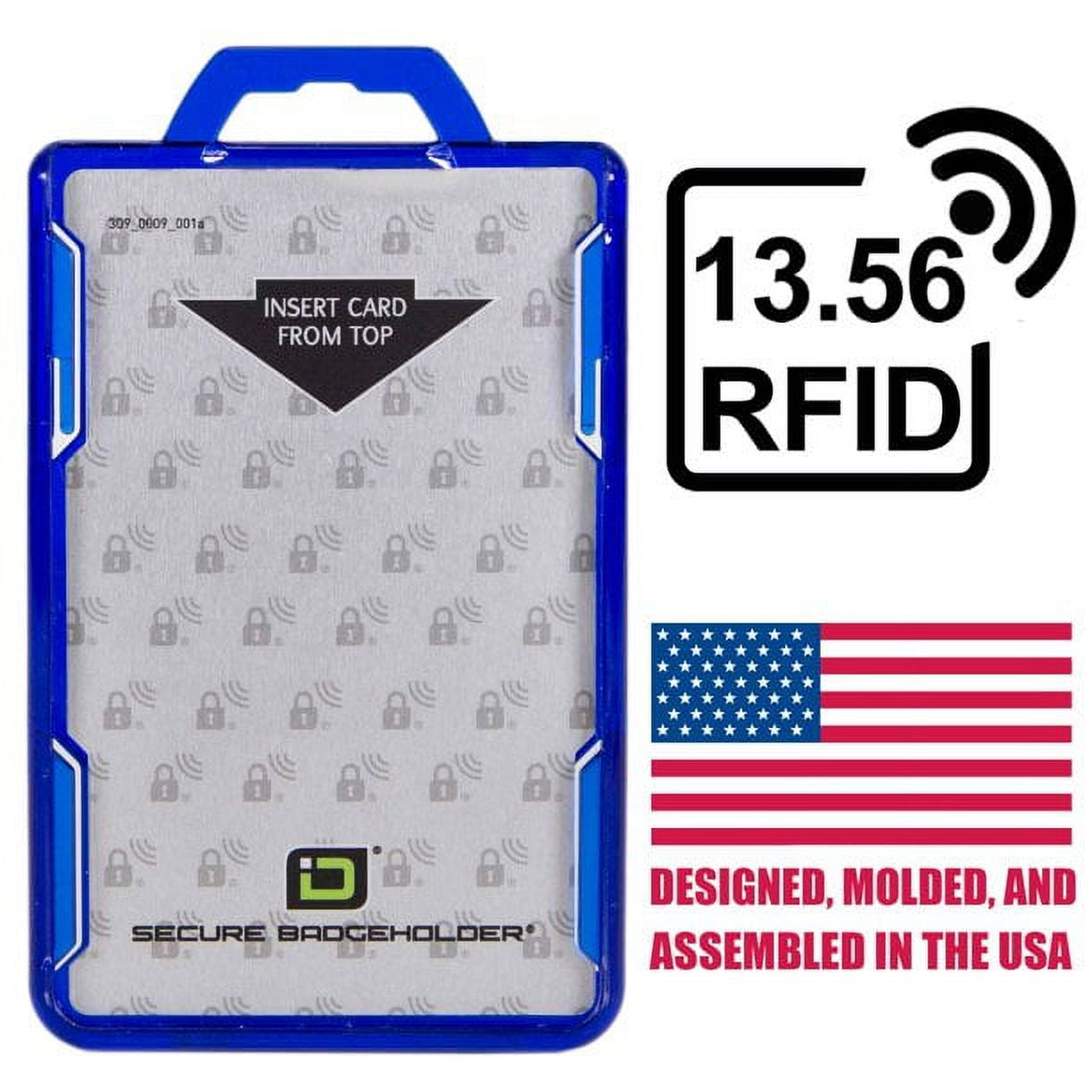 ID Stronghold, RFID Blocking Secure Badge Holder, 2 Card Duolite Blue ...