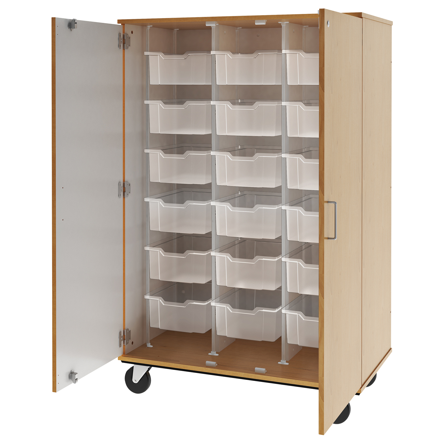 ID Systems Tall Mobile Tote Storage with Large Bins, 67" Tall - 12 1/4 ...
