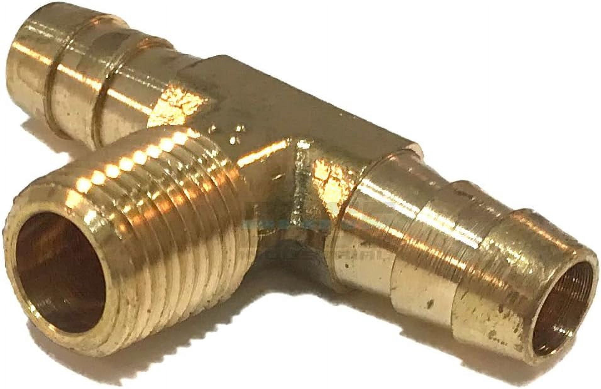 ID X 1/4" Male NPT NPT MIP Brass Hose Barb TEE SPLICER Fitting Fuel/AIR ...