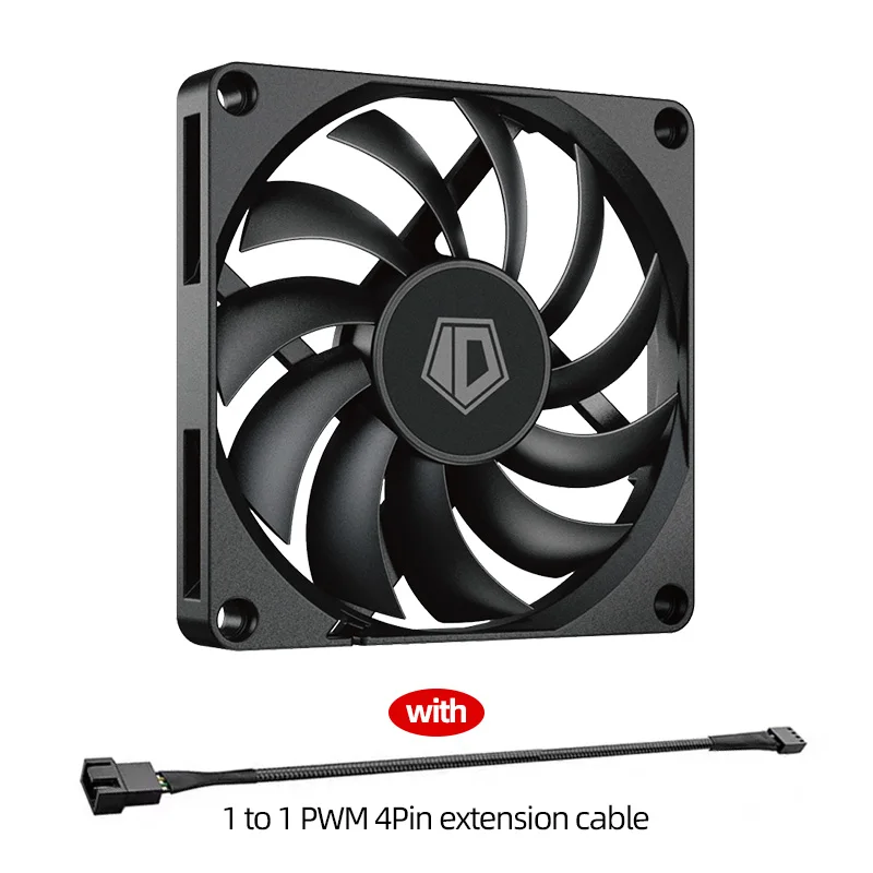 ID-cooling 80mm PWM 800-3000rpm mini ITX black pc case fan ultra-thin ...