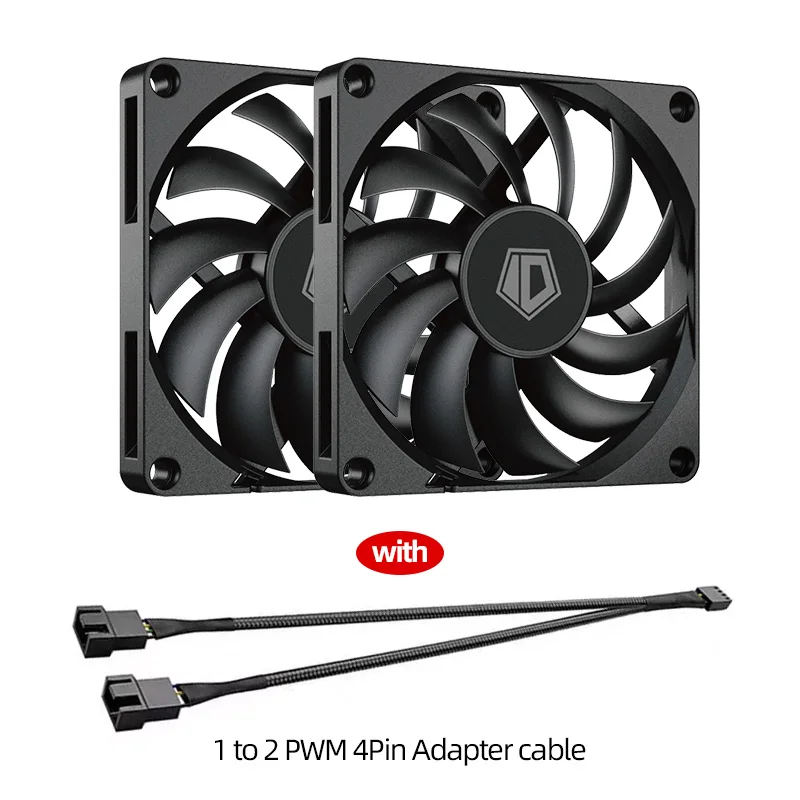 ID-cooling 80mm PWM 800-3000rpm mini ITX black pc case fan ultra-thin ...