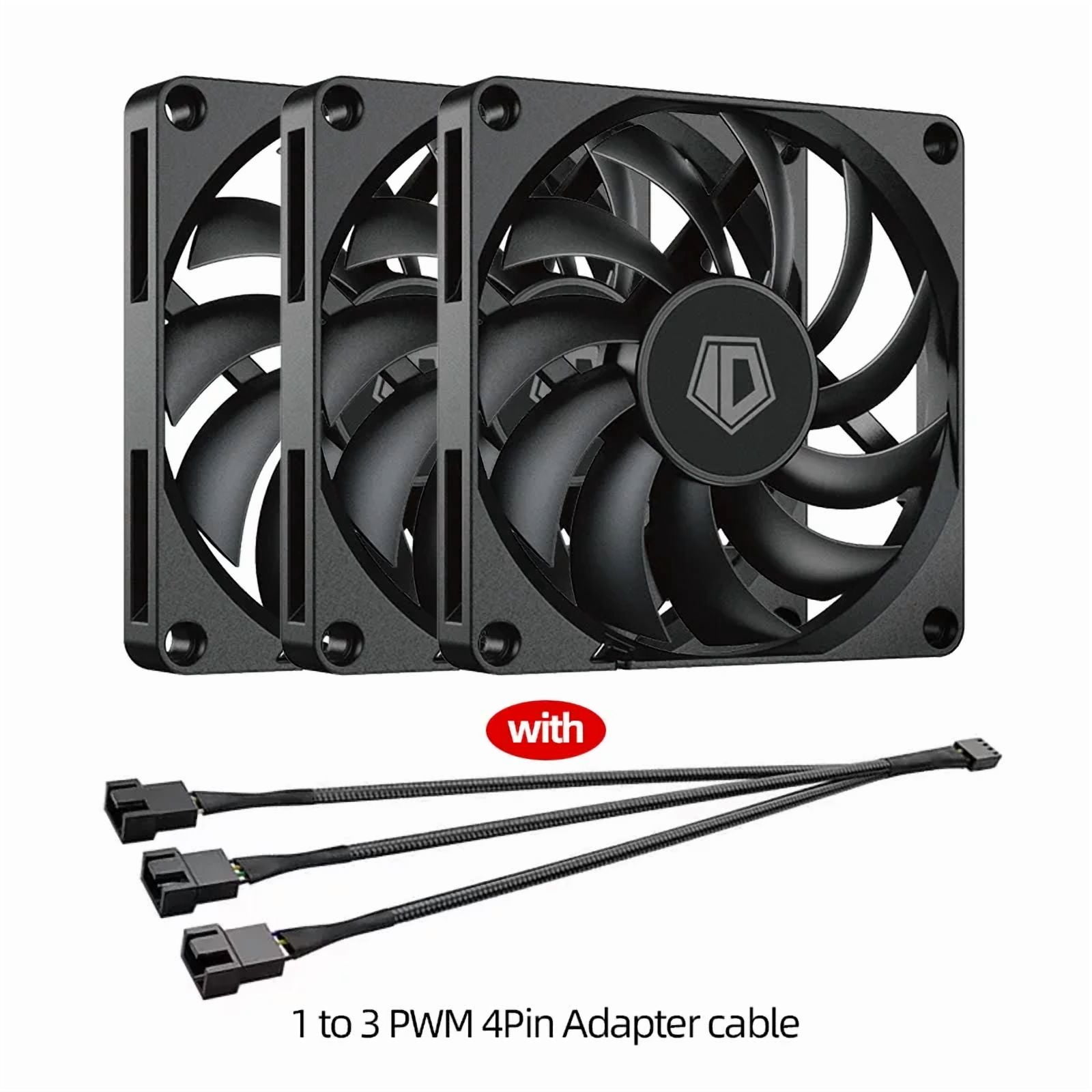 ID-cooling 80mm PWM 800-3000rpm mini ITX black pc case fan ultra-thin ...