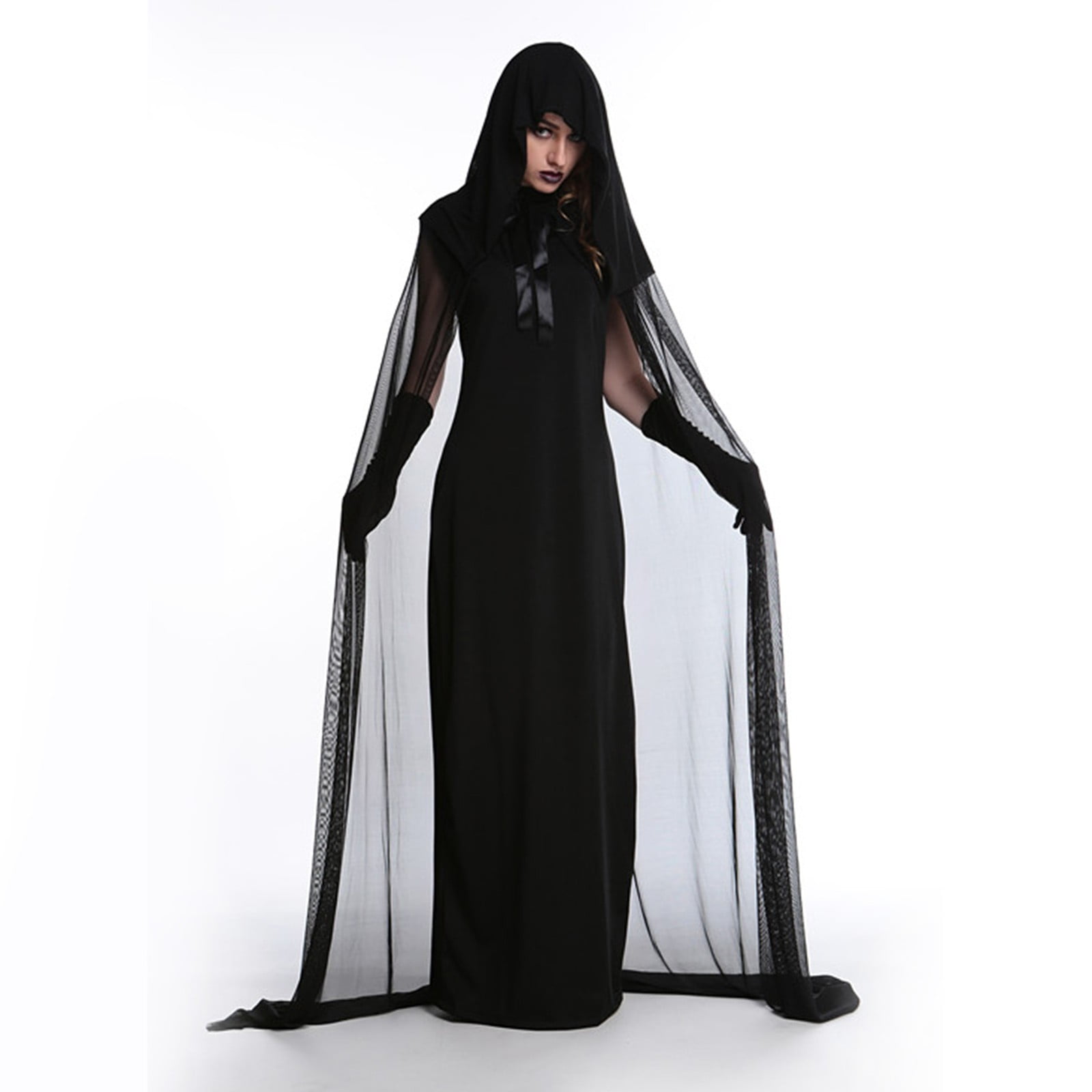 IDALL Adult Witch Costumes Midi Dresses for Women Wizard Robe Female ...