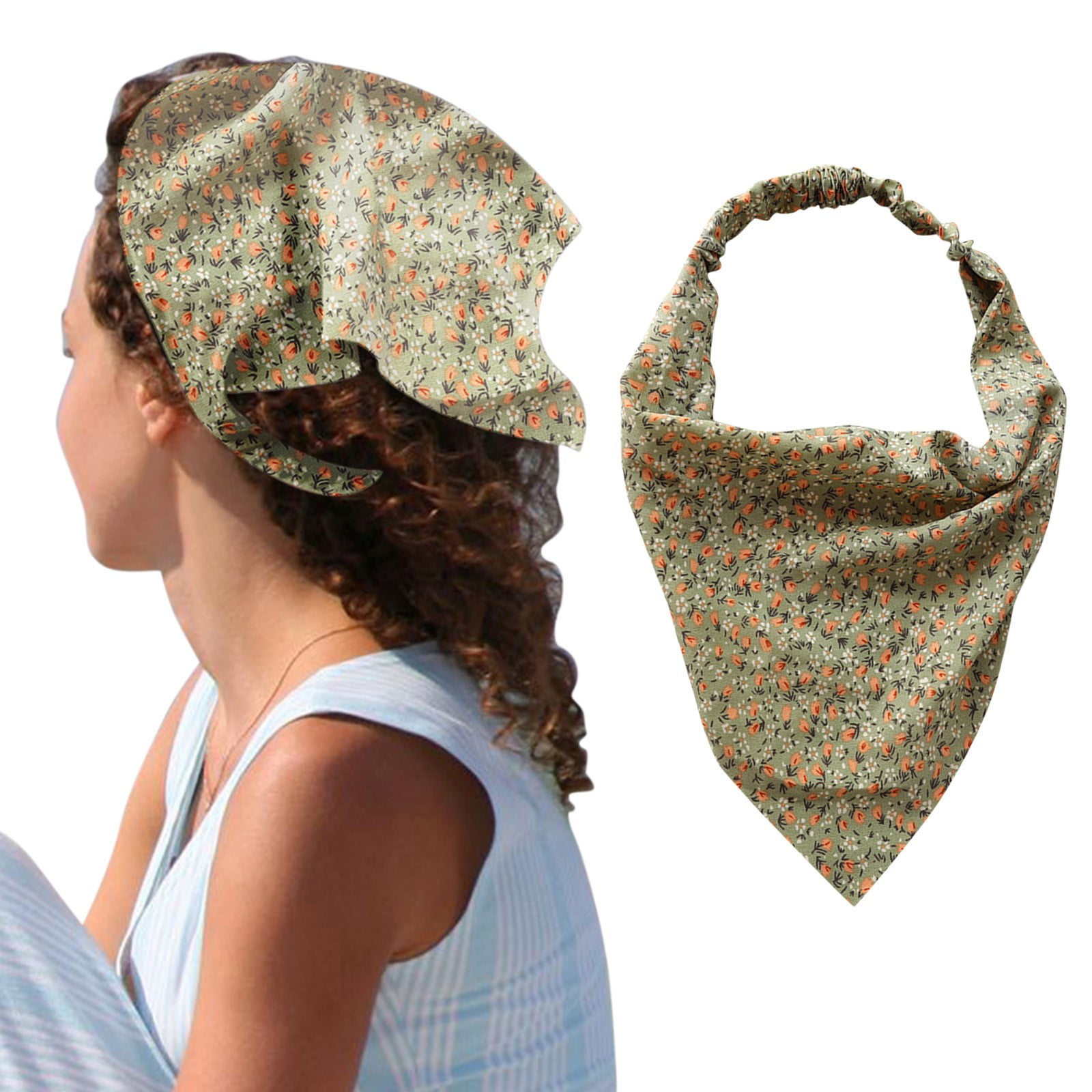 IDALL Bandanas for Women,Head Scarf Floral Hair Bandanas Head Kerchief ...