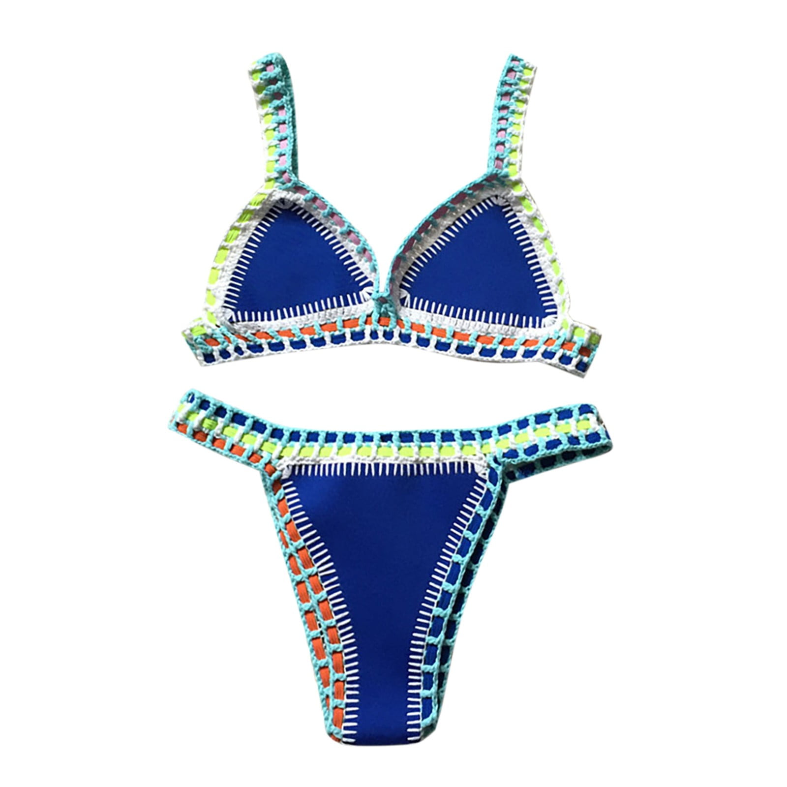 Idall Bikini Sets Bathing Suit Knitted Seashell Triangle Bralette