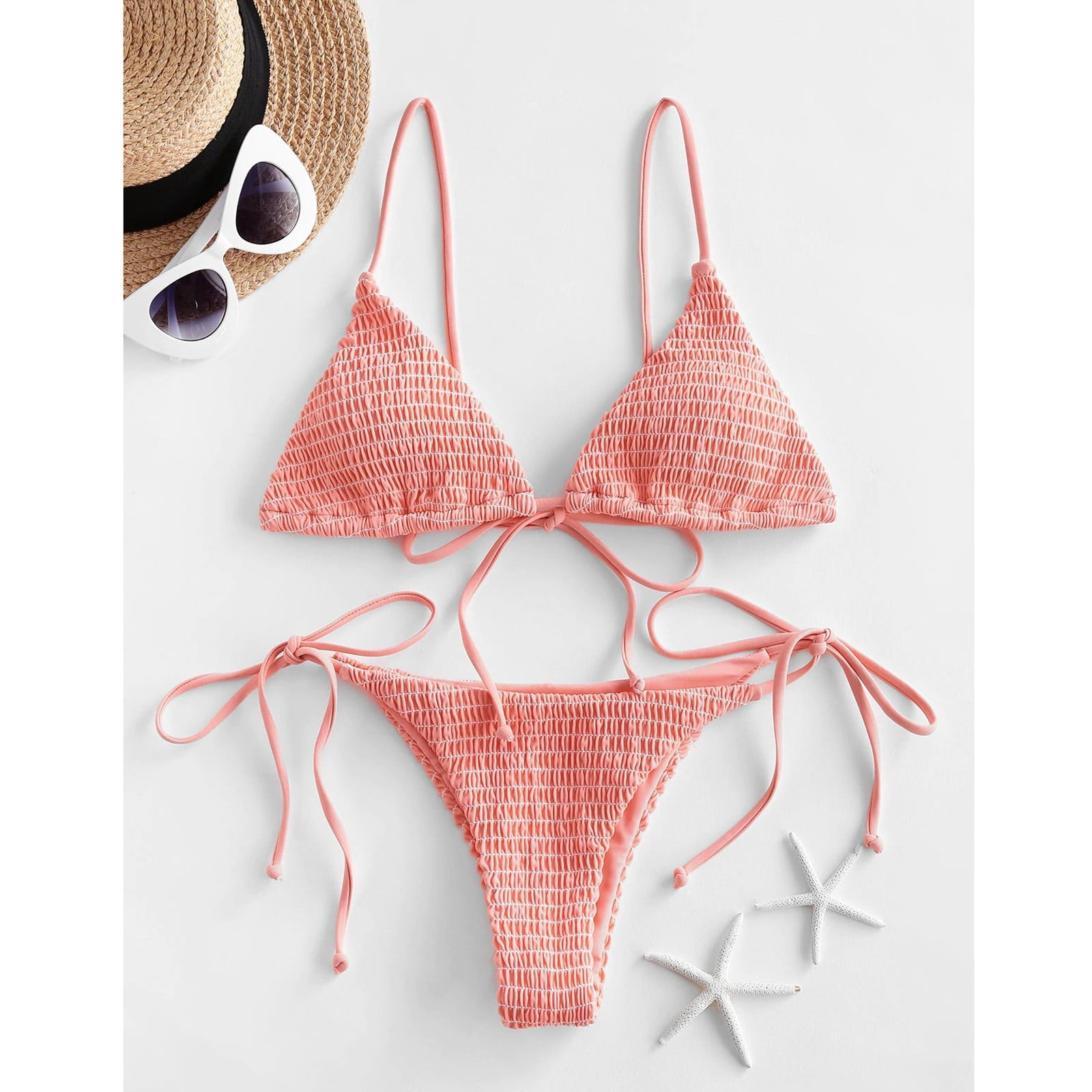 Idall Bikini Sets Bathing Suit Smocked Two Swimsuit Bikini Push Up