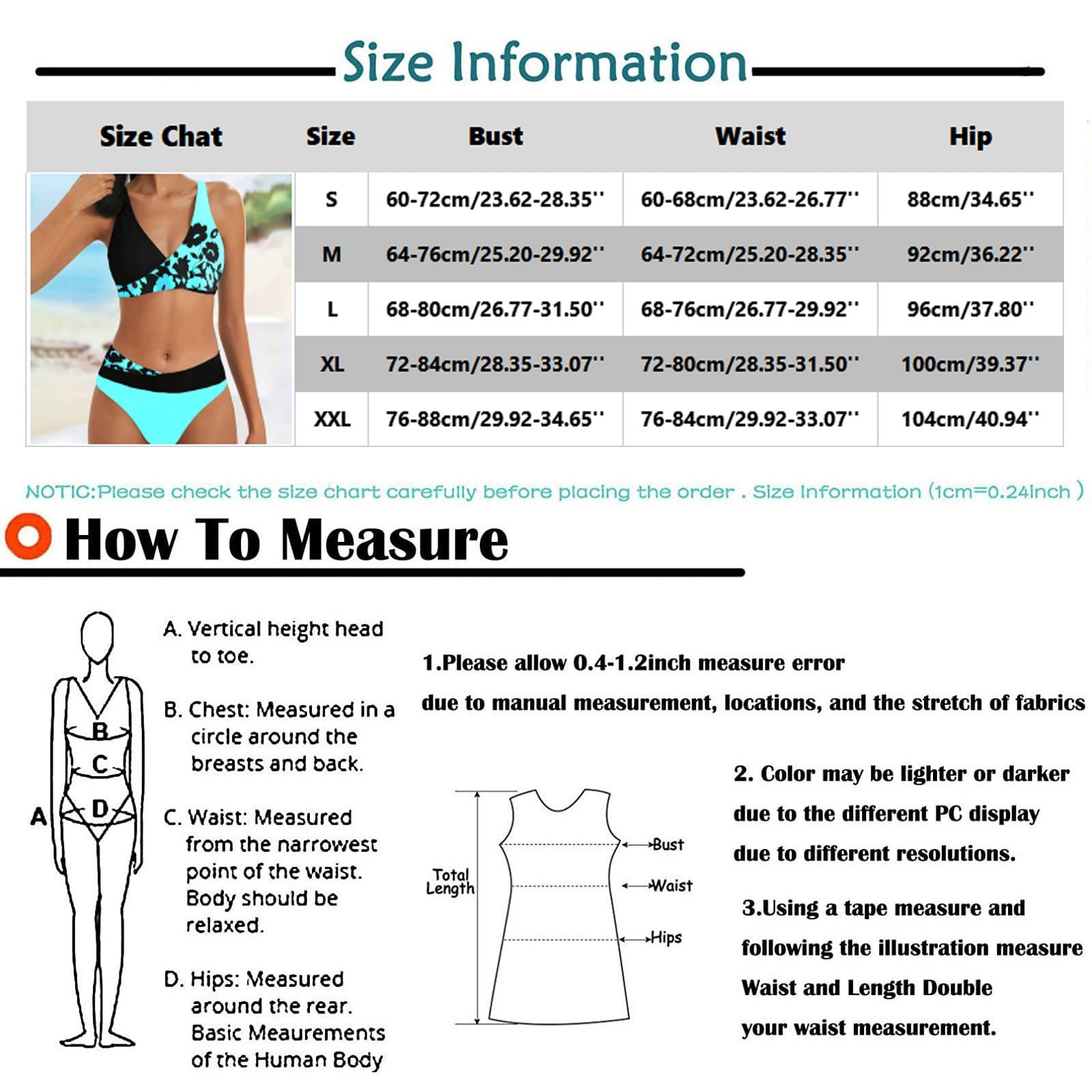 IDALL Bikini Sets Bathing Suit Women's Print High Waisted Tankini Two ...