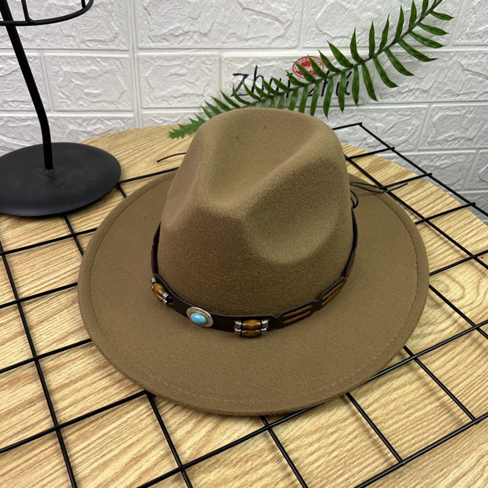Felt Cowboy Hat Men Voonne Western Cowboy Hat Wide Brimmed Fedoras Hat ...
