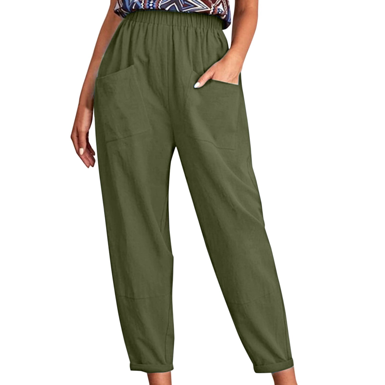 IDALL Flowy Pants Loose Flowy Pants Yoga Capris with Pockets Wide Leg ...
