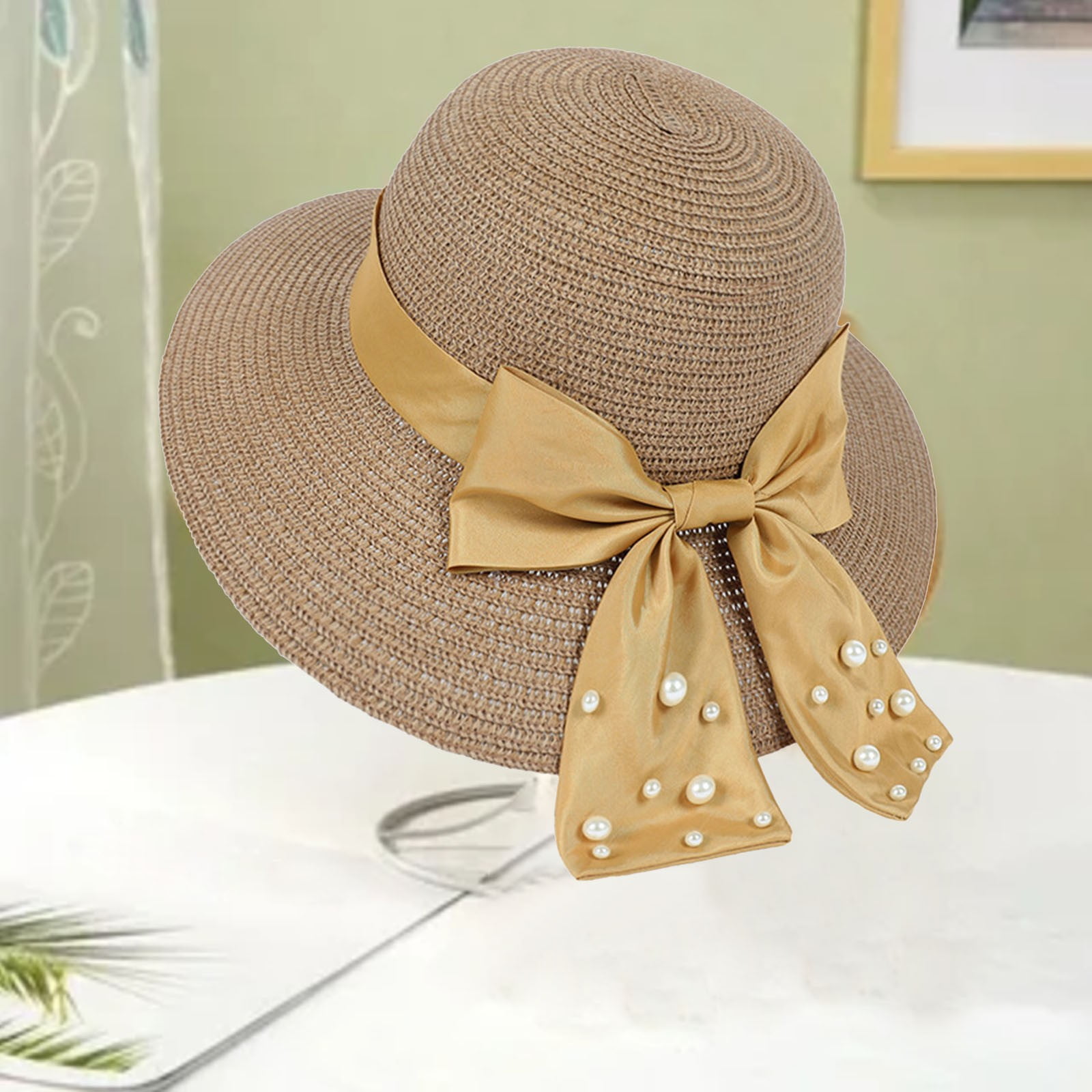 IDALL Hats for Women,Straw Hat Ladies Hat Summer Hat Foldable Cap Wide ...