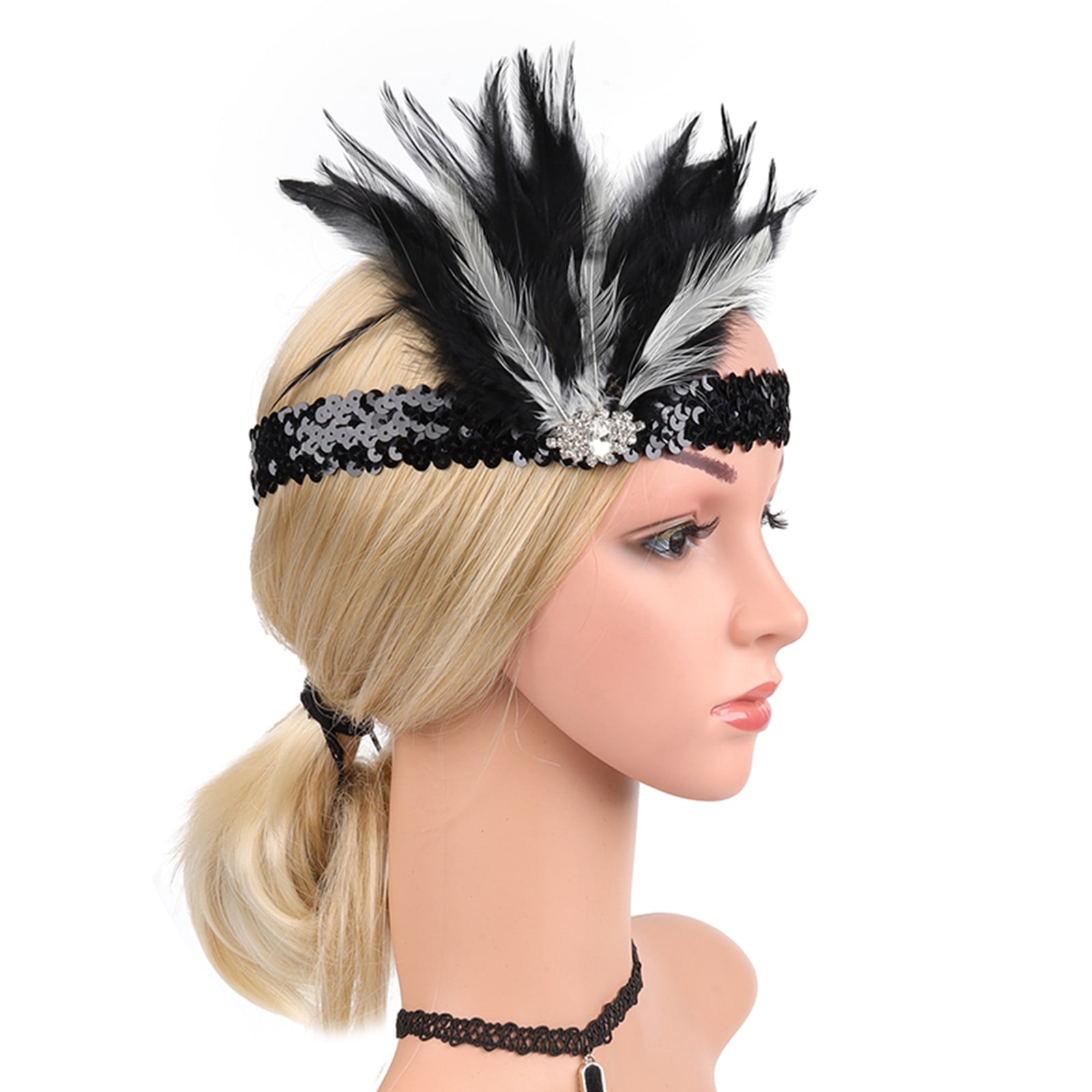 IDALL Headbands for Women,Hair Accessories Flapper Headband Black ...