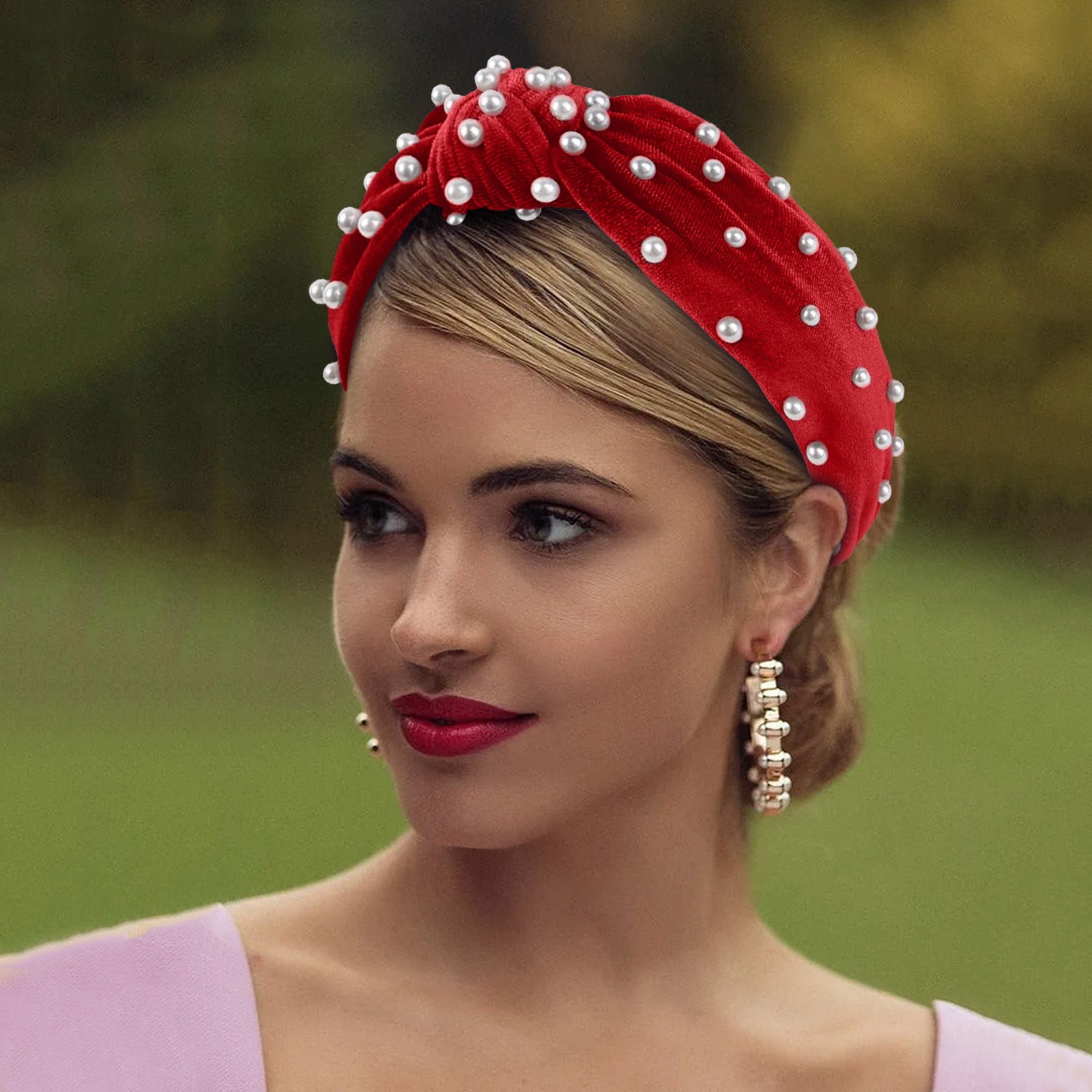 IDALL Headbands for Women,Hair Accessories Knotted Nail Pearl Headband ...