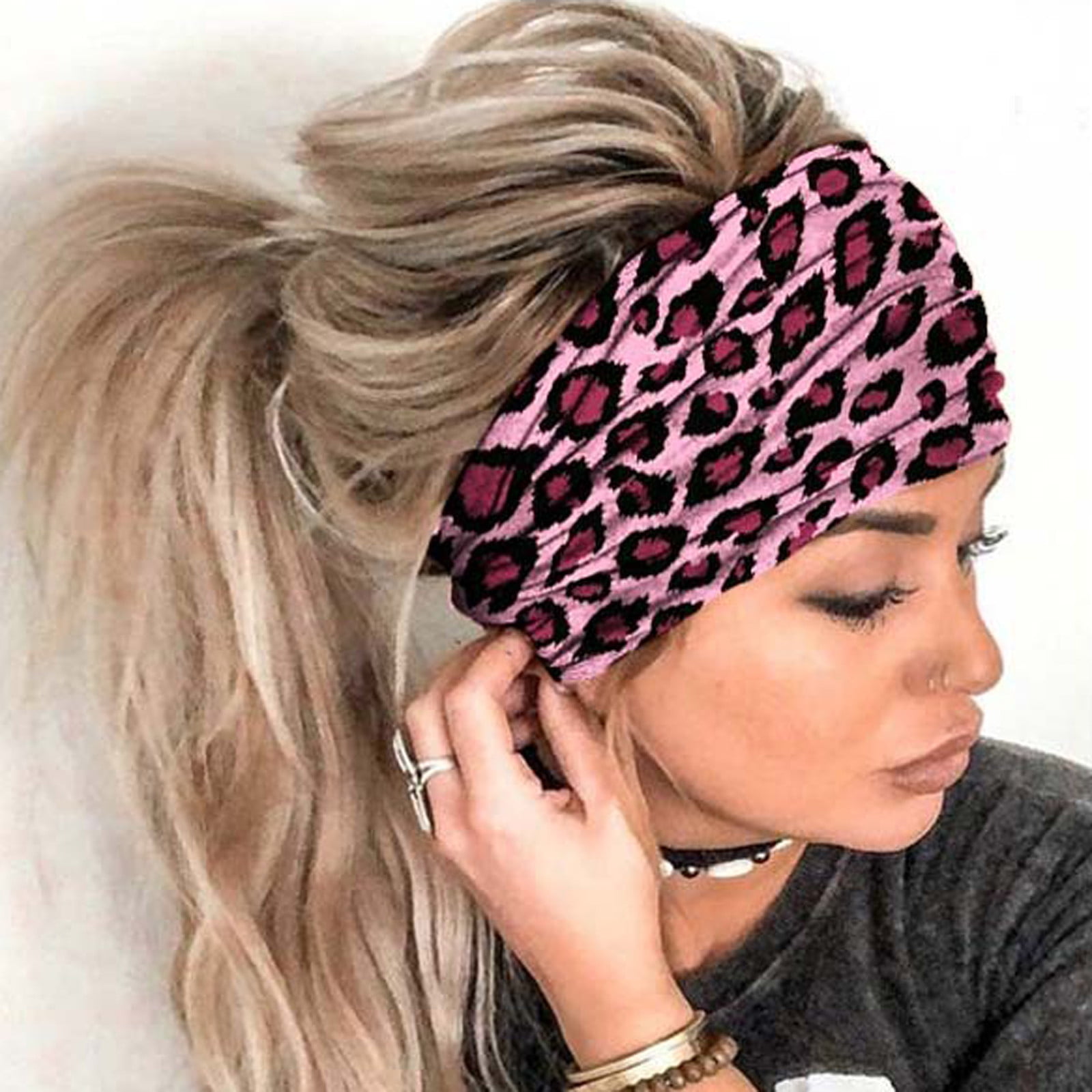 IDALL Headbands for Women Head Scarf Women Print Headband Elastic Head ...
