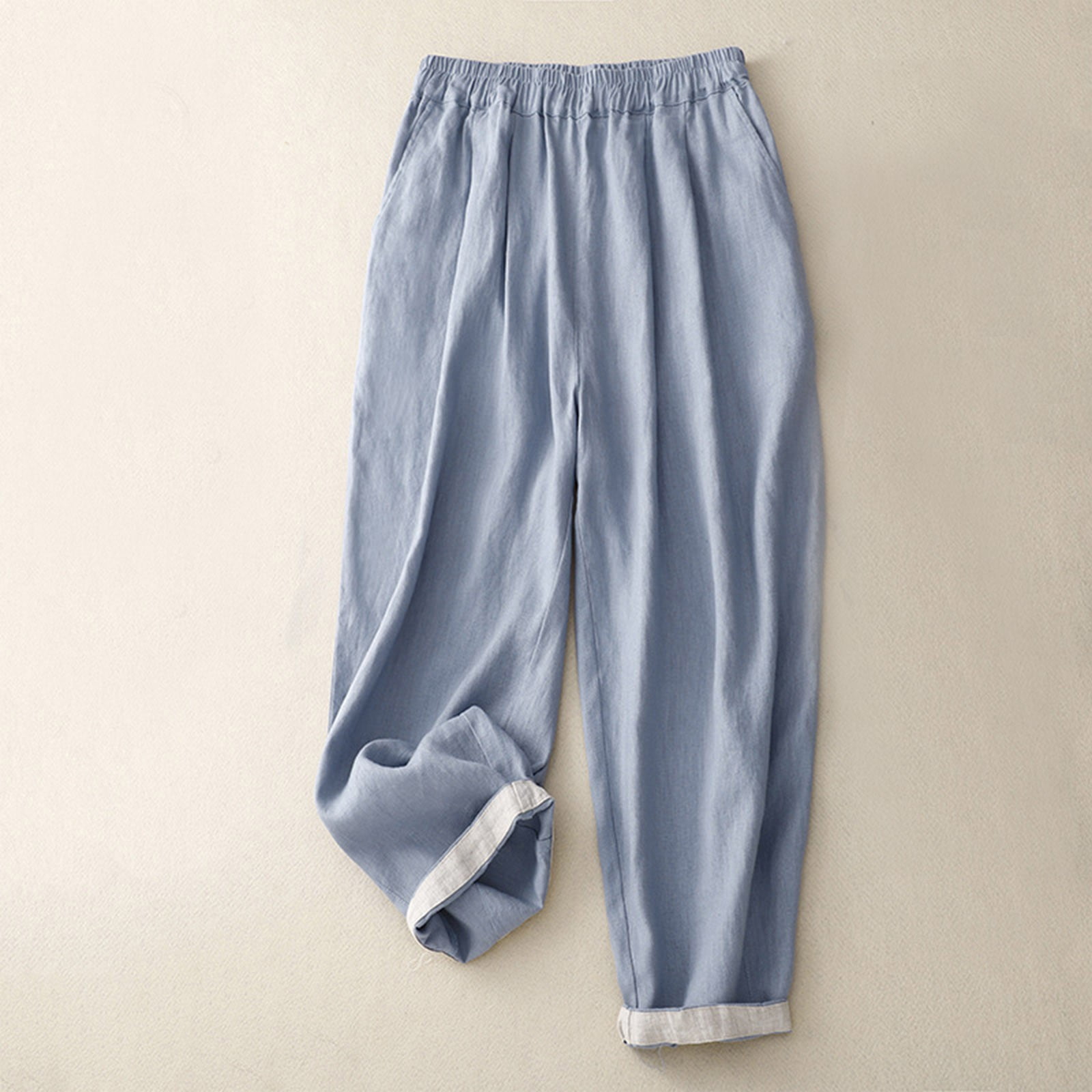 IDALL Linen Pants Women Harem Pants Women Women Summer Loose Casual ...
