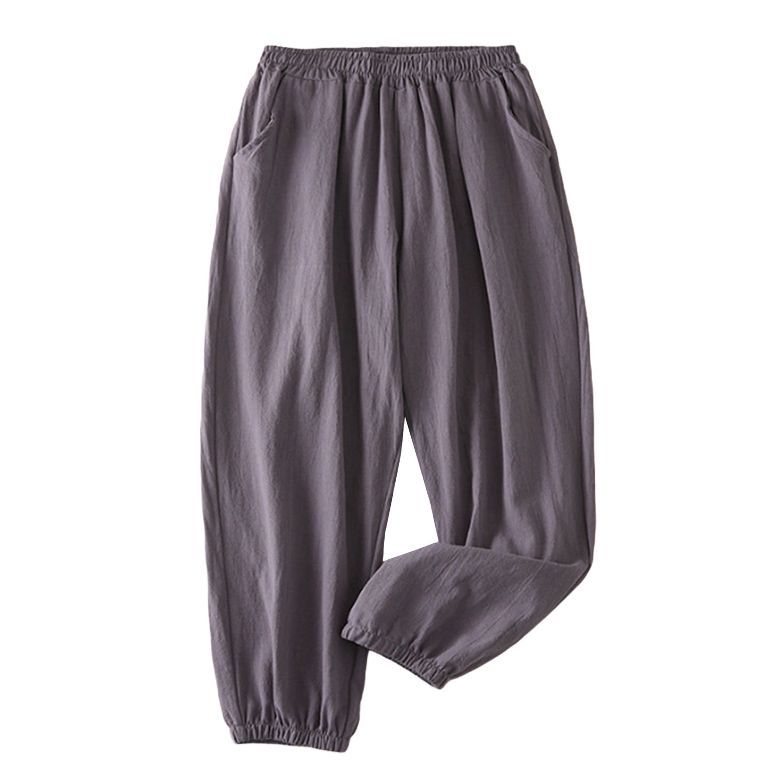 IDALL Linen Pants Women Wide Leg Pants Woman Women's Cotton And Linen ...
