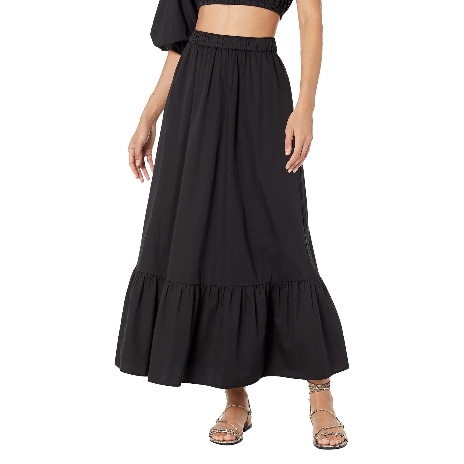 Idall Maxi Skirt Pleated Skirts Womens Elastic High Waist Boho Maxi